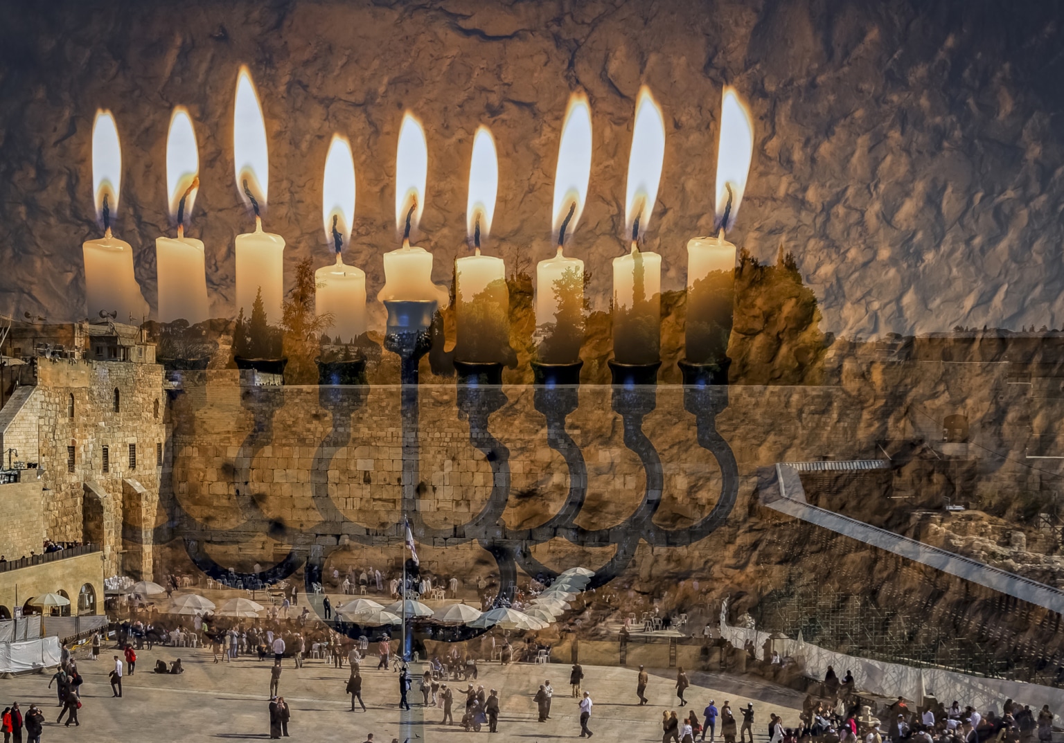 Hanukkah menorah at Western Wall - JerusalemChannel.tv